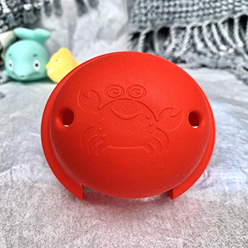 Bath Tub Overflow Drain Cover, Trip Lever Cover, Protects from Accidental Contact of Lever, Overflow Plate Cover, Use Lever While Installed, Durable, Soft, Kids Can't Pull Off, Easy Install (Orange)