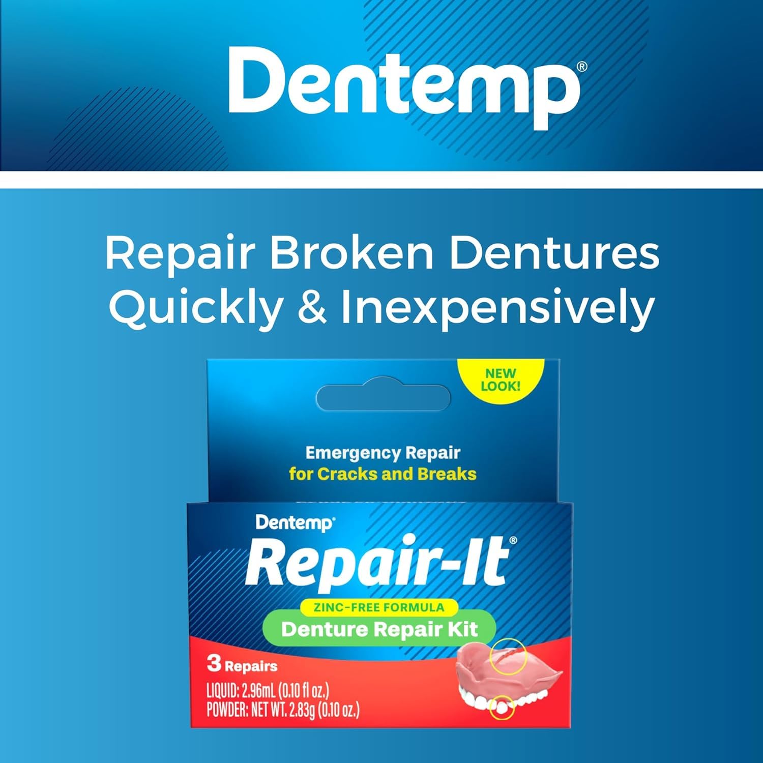 D.O.C. Repair-It Advanced Formula Denture Repair Kit 3 ea
