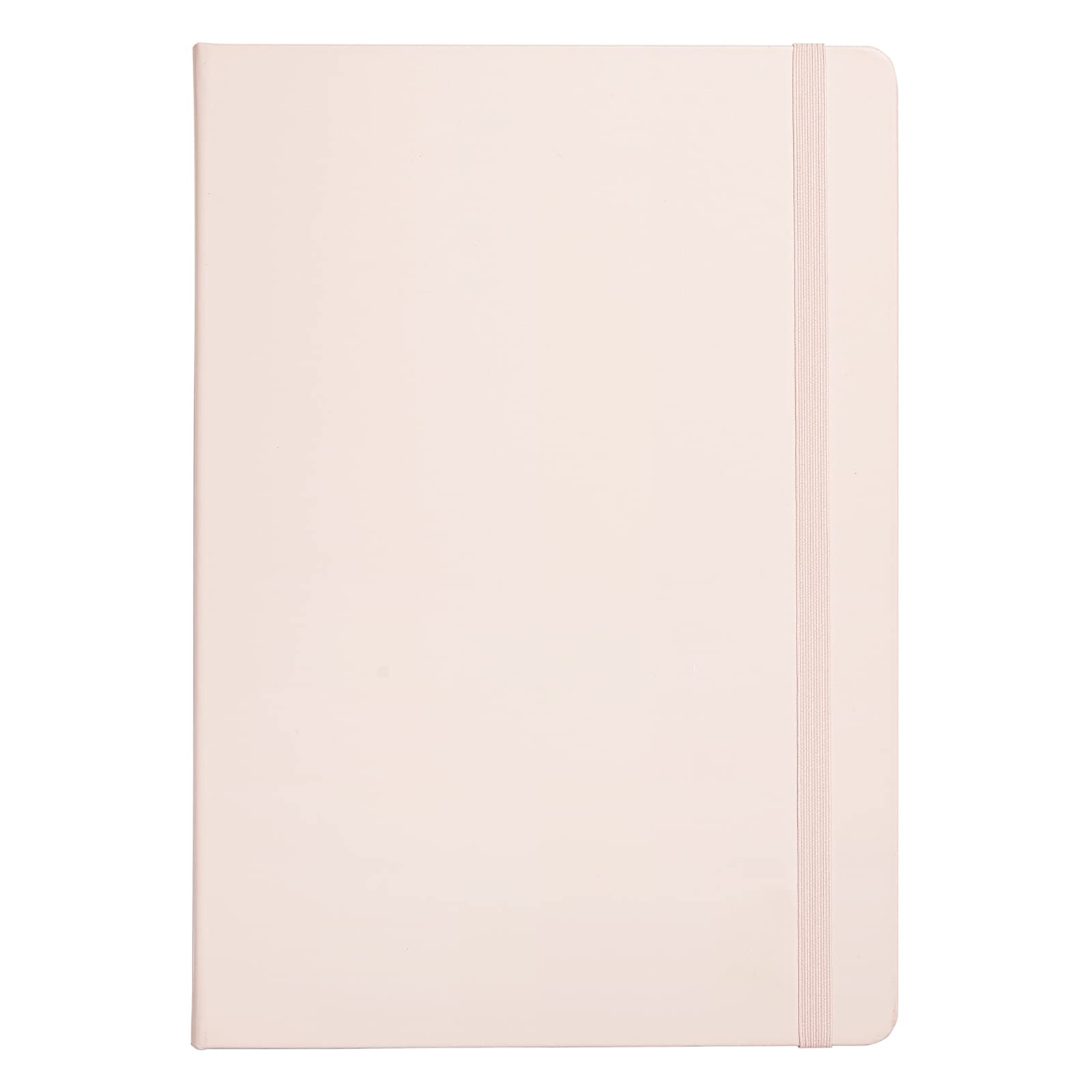 A4 Bonded Leather Journal in Blush, Featuring an Elastic Closure and Ribbon Page Marker, Lined Paper, 128 Pages, 11.97" L x 8.46" W x 0.59" H by kikki.K