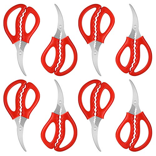 Calary 8Pcs Seafood Scissors Crab Scissors Seafood Shears Multifunctional Crab Leg Crackers and Tools