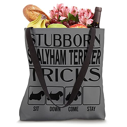 Stubborn Dog Tricks, funny dog gift, Funny Sealyham Terrier Tote Bag