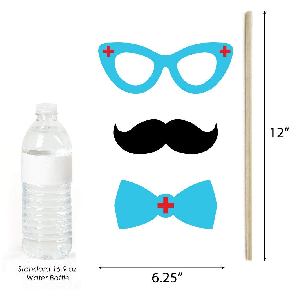 Big Dot of Happiness Nurse Graduation - Medical Nursing Graduation Photo Booth Props Kit - 20 Count