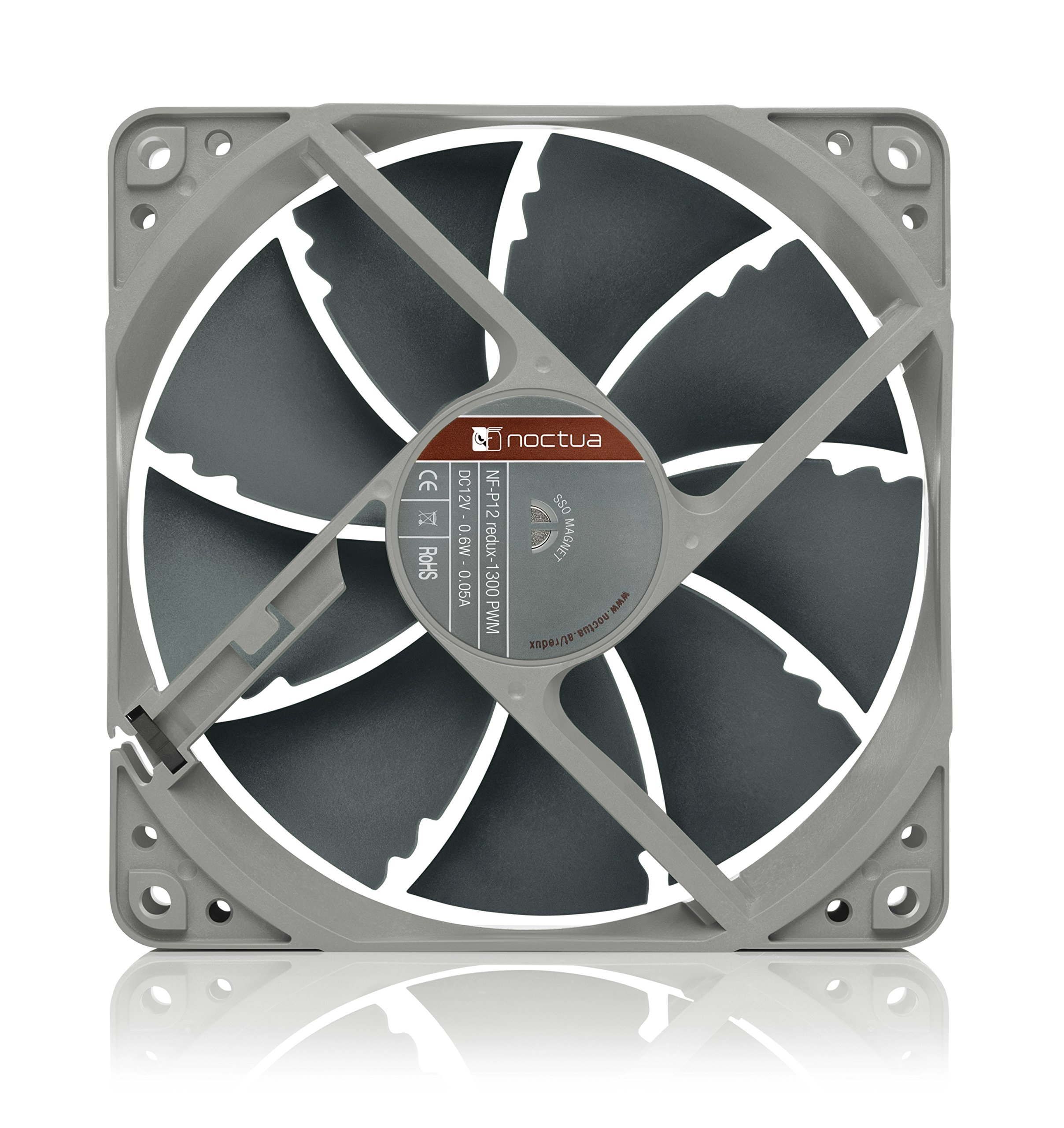 Noctua NF-P12 redux-1300 PWM, Quiet Fan, 4-Pin, 1300 RPM (120mm, Grey)