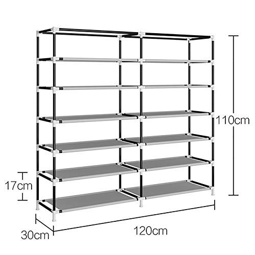 ACCSTORE Shoe Rack 6-Tier Shoe Storage Hode up to 36 Pairs Shoes with No-Woven Fabric Cover,Black