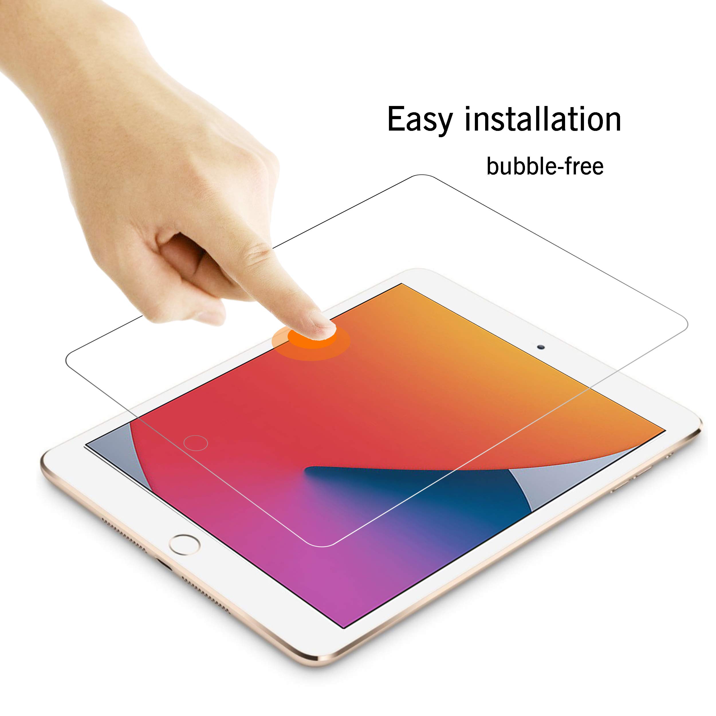 Ailun Screen Protector for iPad 9th 8th 7th Generation (10.2 Inch, iPad 9/8/7, 2021&2020&2019) Tempered Glass/Apple Pencil Compatible [2 Pack]