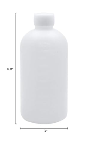 Sscon 3Pcs 500ml Plastic Small Mouth Graduated Lab Reagent Bottles Sample Sealing Bottls
