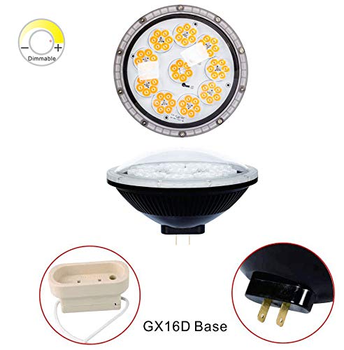 AIPLAMP Par56 LED Bulb Dimmable Soft Warm White Spot Light 2700K-3000K 24°Beam Angle 120V MFL GX16D Base,36W Replace 300W 500W Halogen Light or Incandescent Light Bulb for Church Club Lighting