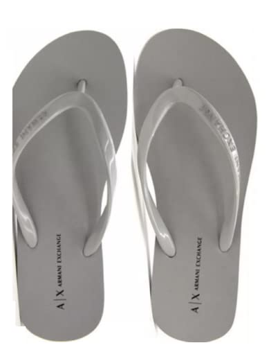 A|X Armani Exchange Women's Rubber Flip-Flop, Grey, 38 M EU (7.5 US)