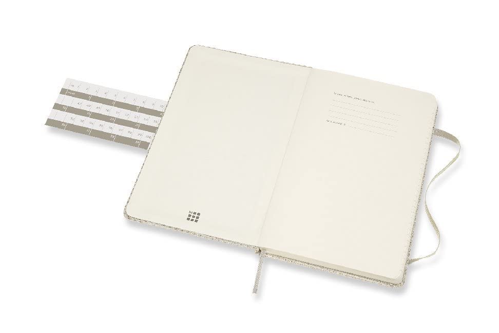 Moleskine Limited Collection Blend Textile Notebook, Hard Cover, Large (5" x 8.25") Ruled/Lined, Beige, 240 Pages (8053853600103)