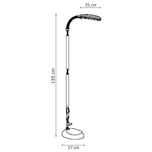 Kenley Natural Daylight Floor Lamp - Tall Reading Task Craft Light - 27W Full Spectrum White Bright Sunlight Standing Torchiere for Living Room, Bedroom or Office - Adjustable Gooseneck Arm - Gray