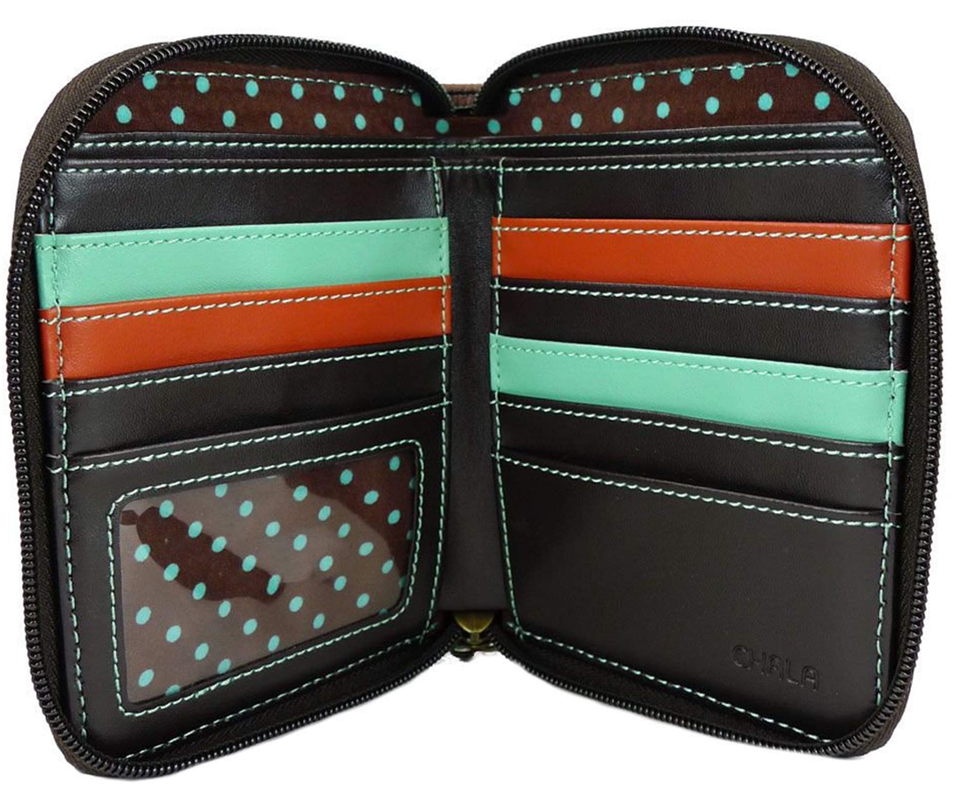 Chala Group Frog Zip-Around Wallet/Wristlet, Gift for Frog Lovers, Turquoise, 5" x 6" x 1"