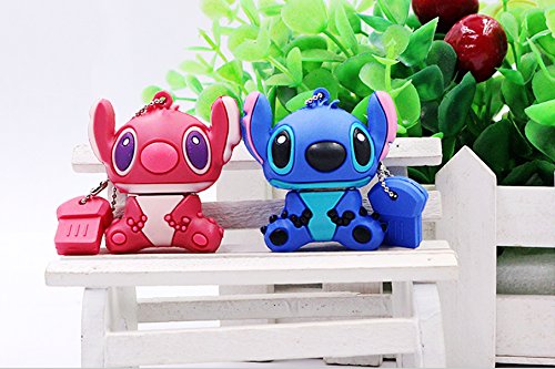 Novelty Stitch Pink Shape Design 16GB USB 2.0 Flash Drive Cute Memory Stick Stitch Thumb Drive Data Storage Pendrive Cartoon Jump Drive Gift (Stitch pink-16GB)