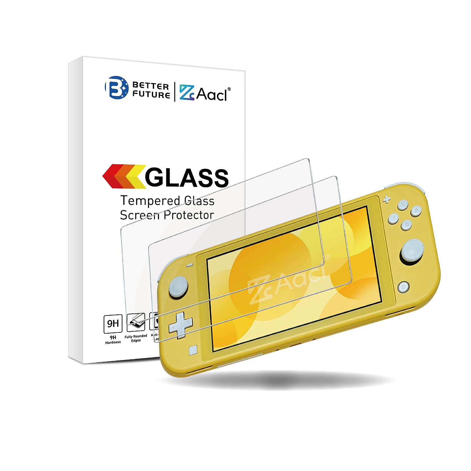 AACL Screen Protector for Switch Lite 2019,Tempered Glass Film,Ultra Clear Bubble Free,2 Pack