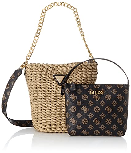 GUESS womens Lilica Bucket, Brown Logo, one size US
