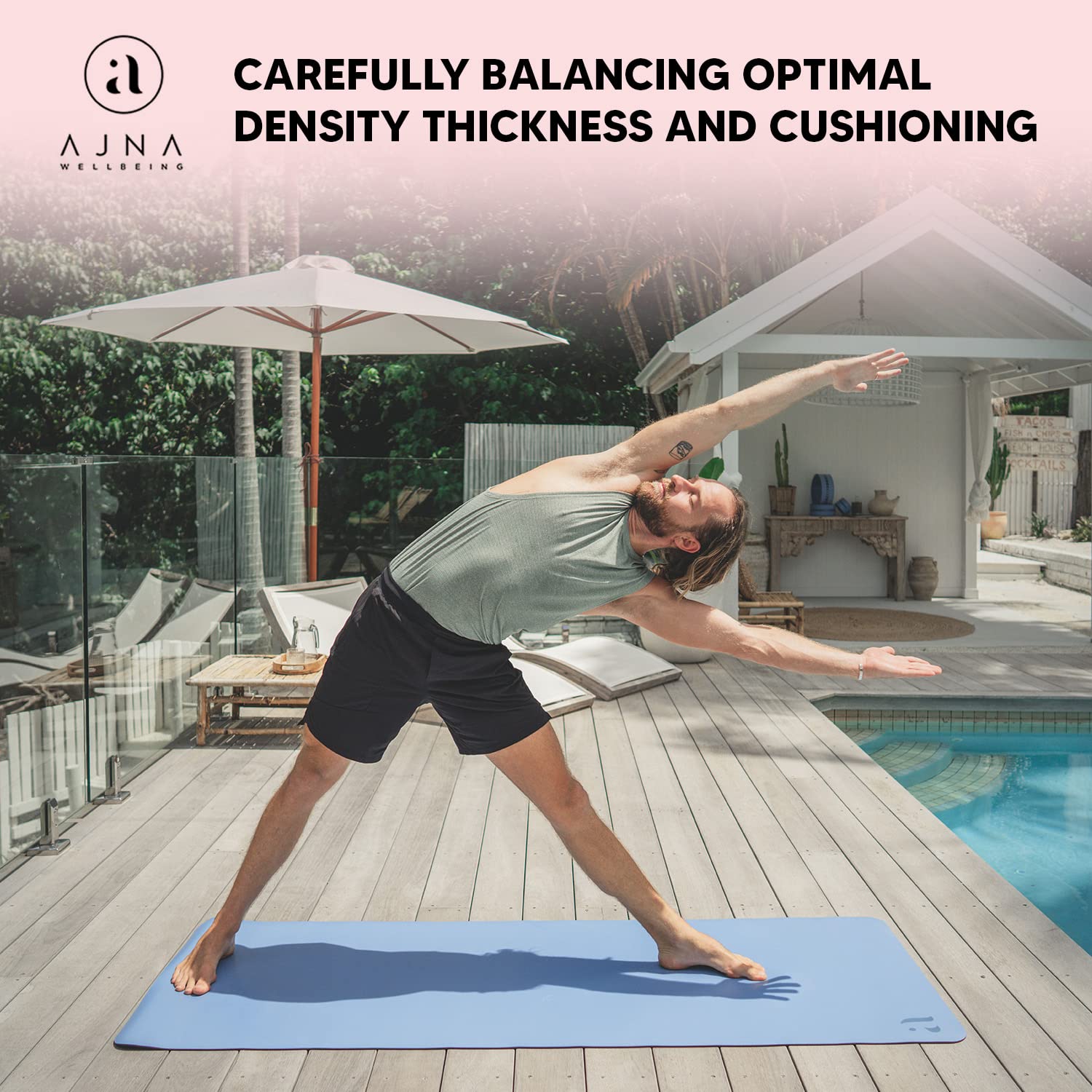 Ajna Yoga Set - Essential Yoga Kit - Yoga Mat and 2-Pack Yoga Blocks Bundle