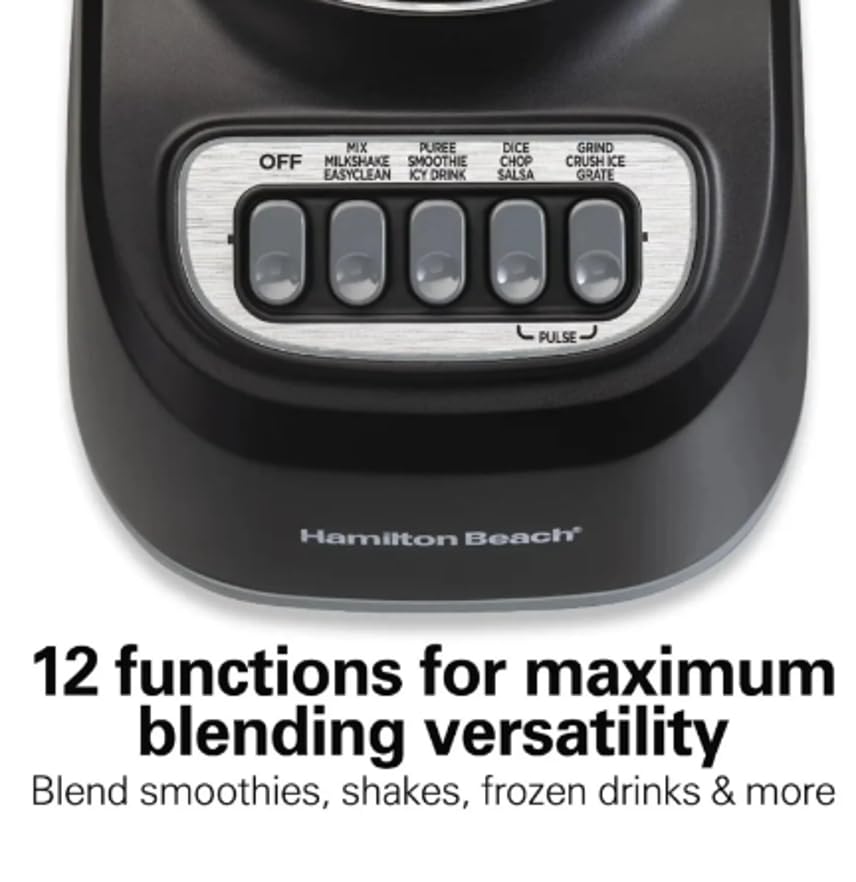 Beach Smoothie Blender with 650W Peak Power, Wave Action System, 12 Functions, 48 oz BPA-Free Jar, and Ice Sabre Blades