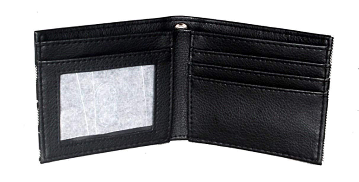 Classic Cartoon Blue Alien Character Black And White Bi-Fold Wallet
