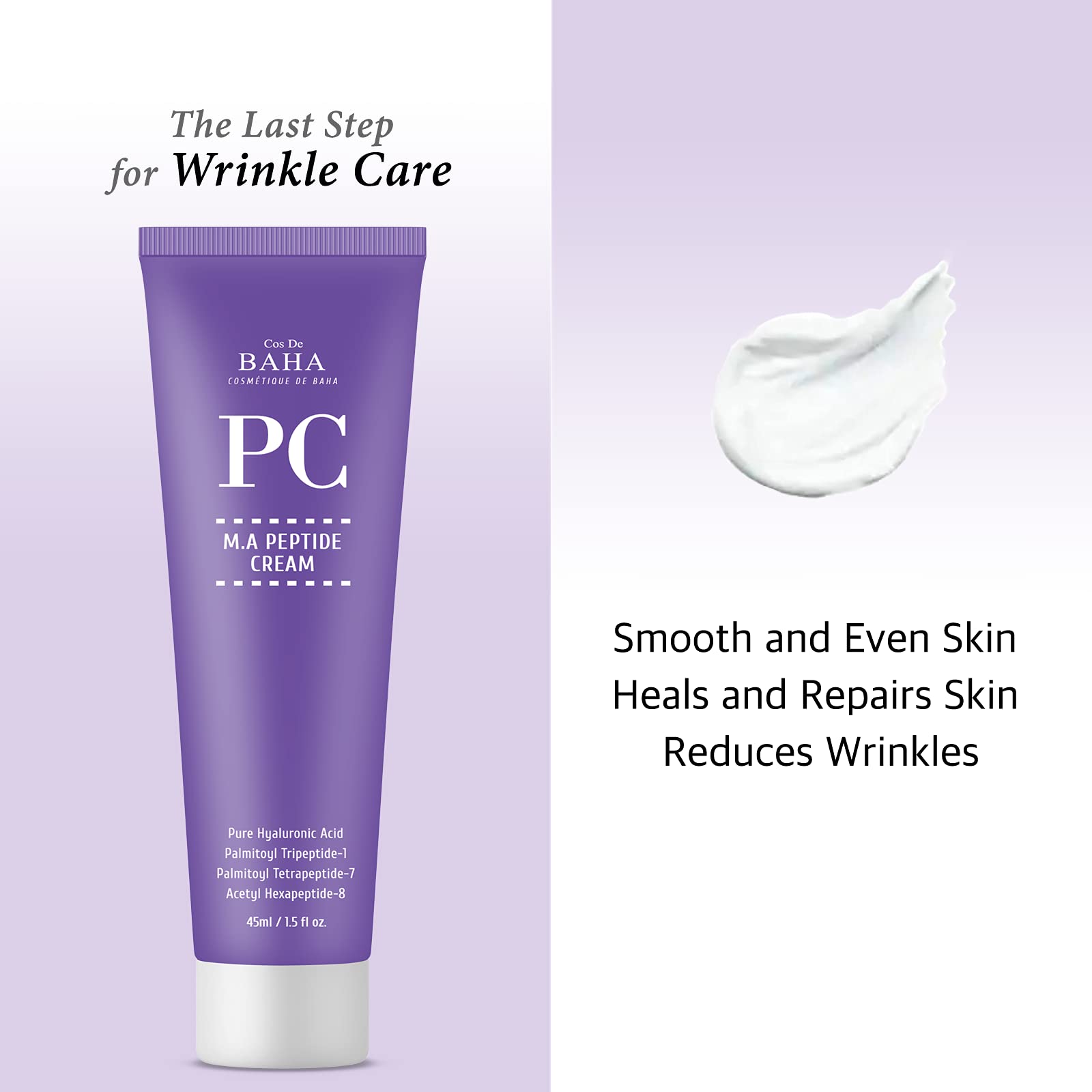 Peptide Complex Facial Serum with Matrixyl 3000 & Argireline for Face/Neck - Deep Wrinkles, Heals and Repairs Skin, for Face, 1.5 Fl Oz (45ml)