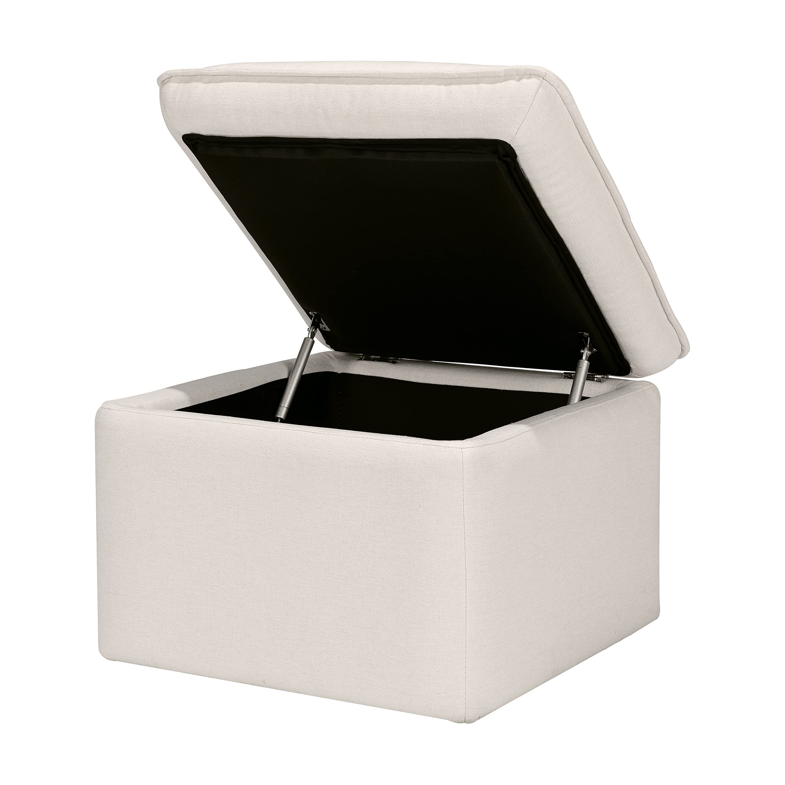Babyletto Cali Storage Ottoman in Performance Cream Eco-Weave, Water Repellent & Stain Resistant, Greenguard Gold Certified and CertiPUR-US® Certified