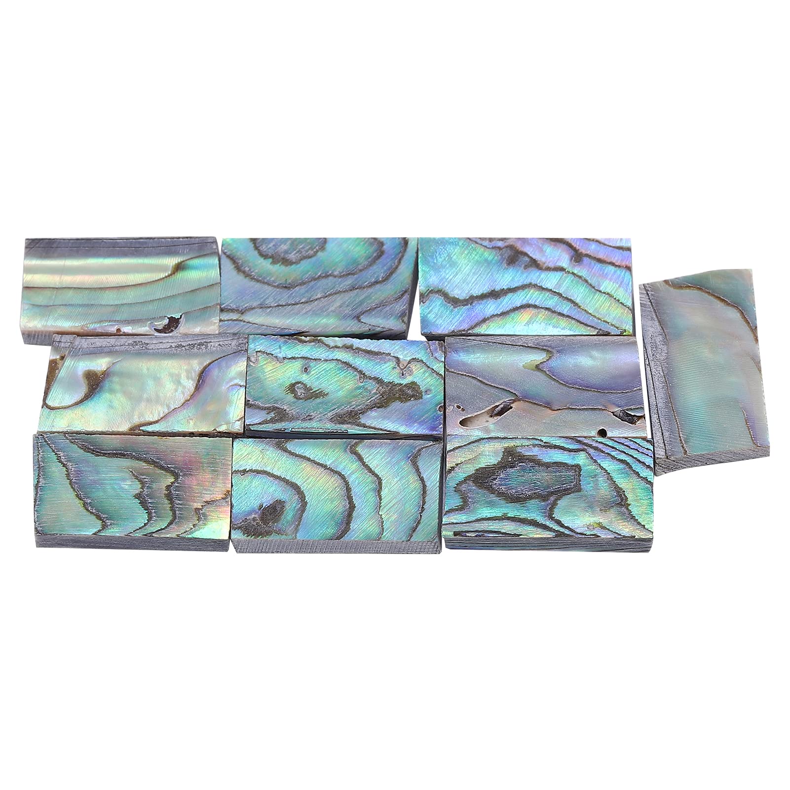 Guitars Fretboard Inlay Material, 10Pcs Abalones Shells Blanks Handle for Mosaic Art for Jewelry Design