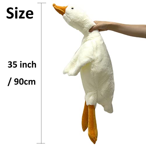 Tanha Goose Plush, Goose Stuffed Animal, White Stuffed Goose, Soft and Cute Duck Plush Gift for Kids and Adults(35 inch, 90cm)