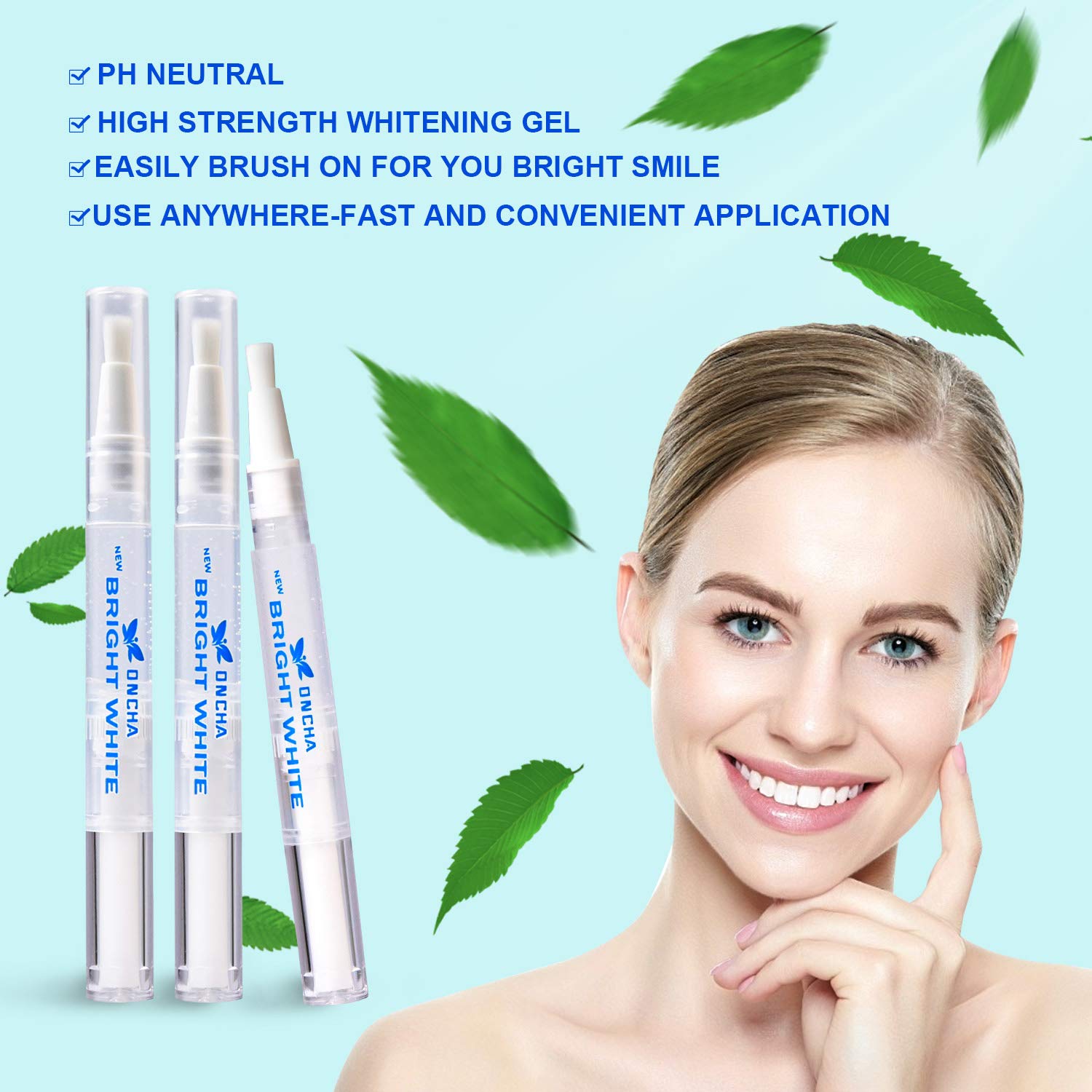Teeth Whitening Pen 3 Pack, 35% Carbamide Peroxide, Effective, No Sensitivity, Easy to Use, Beautiful White Smile, Natural Mint Flavor