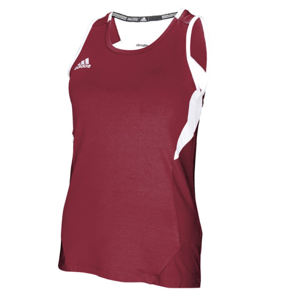 adidas Climalite Womens Utility Tank M Burgundy/White