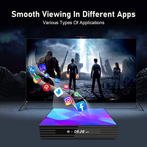 Android 11 TV Box S905W2 USB 2.0 3D 4K UHD 4GB RAM 64GB ROM 2.4G 5G Dual Band WiFi with BT 4.2 WiFi Media Player with Backlit Mini Keyboard Set Top TV Box