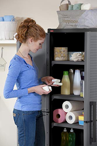 Keter Space Winner Resin Garage Storage Cabinet with Doors and Shelves - Perfect for Garage and Basement Organization