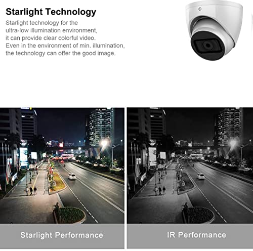 Starlight 4MP IP Camera PoE 2.8mm, Outdoor Turret Security Camera with Built-in Mic, Human/Vehicle Detection,IR 164fts Night Vision, IP67 Weatherproof, CCTV Surveillance System,SD Card Slot(256GB)