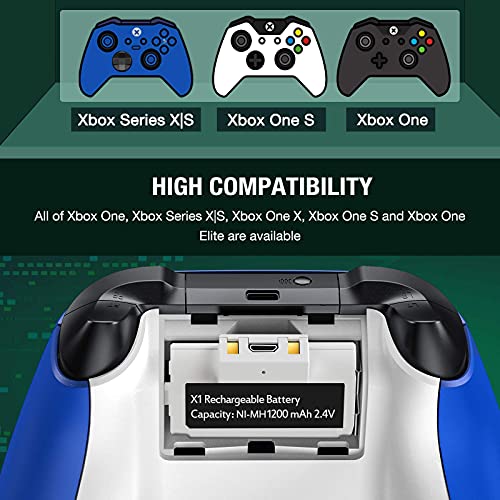 AA Controller Charger for Xbox one, Controller Charging Station Compatible with Xbox Series X|S/One/X/S/Elite, Charger for Xbox One Battery Pack with 2 x 1200mAh Rechargeable Battery