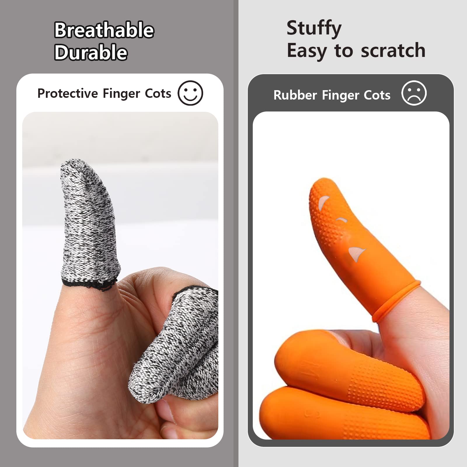 40 Pcs Finger Cots Cut Resistant Protector Reusable Finger Covers Finger Sleeve Protectors Cut Resistant Finger Protectors for Kitchen Work Sculpture Supplies