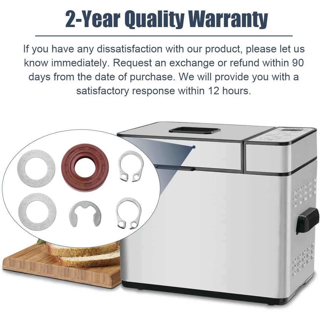 GTPARTES Heavy Duty Pan Seal Kit for Cuisinart Bread Maker Model CBK-100