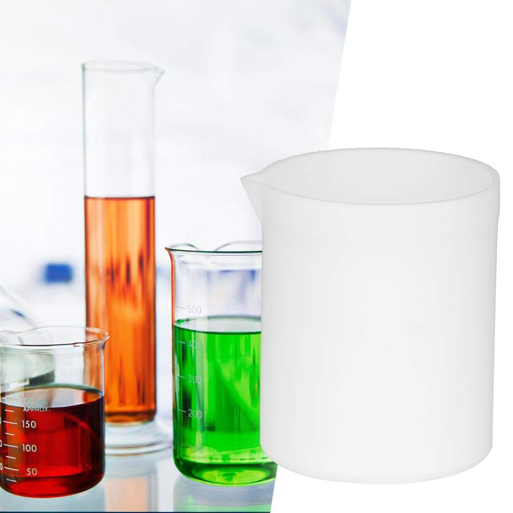 Beaker, PTFE Beaker Acid and Alkali Resistant PTFE Beakers High Lubrication White Measuring Cup for Lab(50ml)