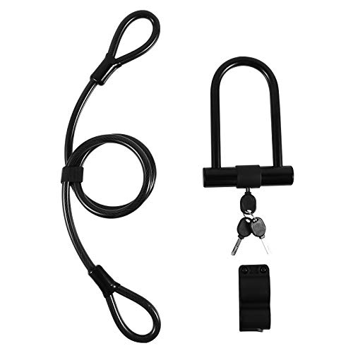 Abaodam 1 Set U- Shape Bike Lock Heavy Duty Anti- Theft Bike Mounting Bracket Cable Lock Bike Part