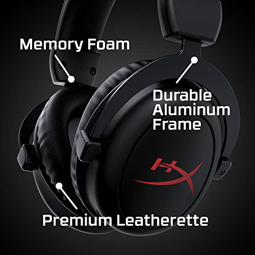 HyperX Cloud Core – Wireless Gaming Headset for PC, DTS Headphone:X Spatial Audio, Memory Foam Ear Pads, Durable Aluminum Frame, Detachable Noise Cancelling Microphone,Black