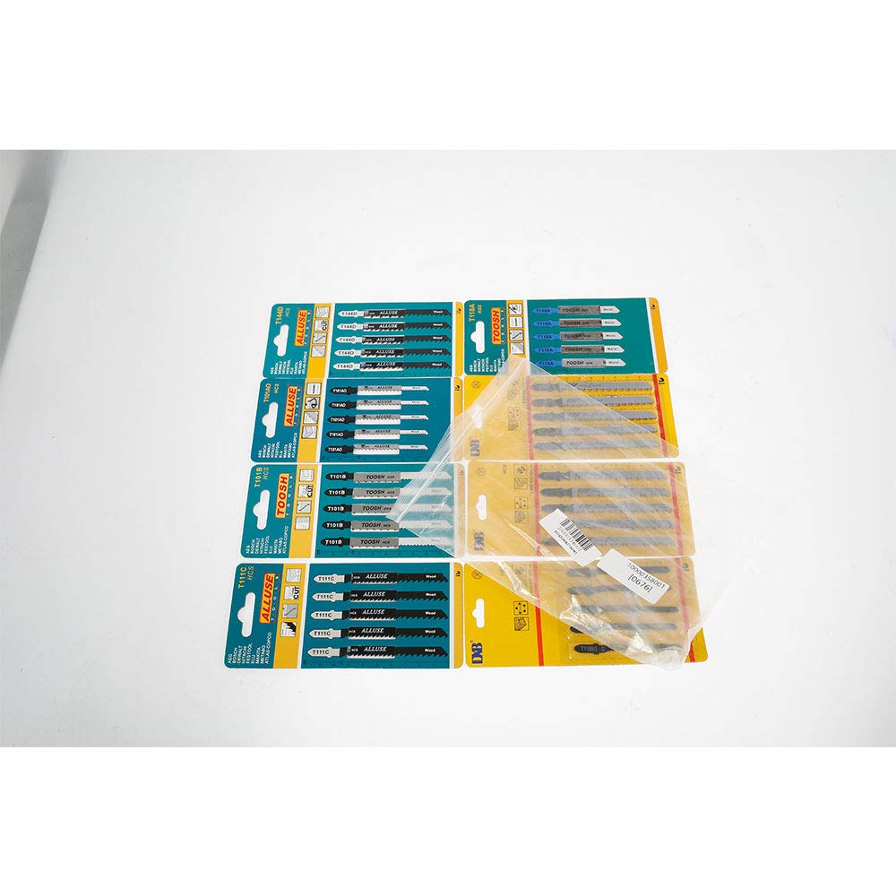 40 Pcs Jigsaw Blades Set Straight and Fast Cuts for Wood Plastic and Metal Cutting Fit Bosch, Dewalt, Hitachi, Festool Milwaukee (8 Sizes)