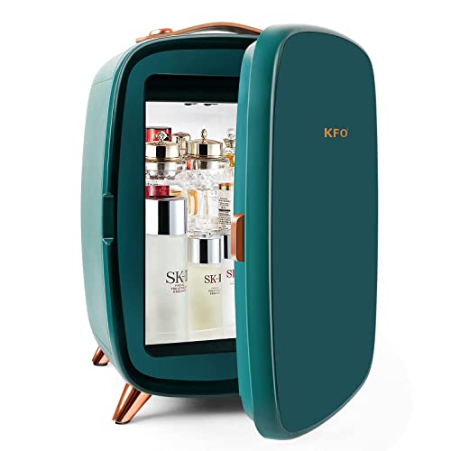 KFO Mini Beauty Refrigerator Skincare Fridge 6Liter /8 Can Makeup Fridge Safe and Silent Protect Your Cosmetics Ideal For Bedroom Cosmetic Storage With Adjustable Shelf