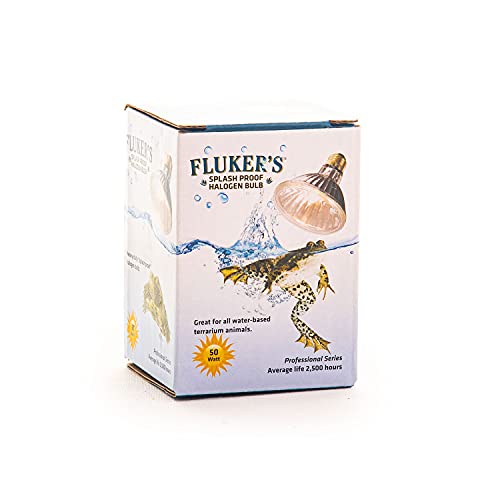 Fluker's Heavy-Duty Splash Proof Halogen Bulb for All Water Based Terrarium Animals, 50 Watt, Black