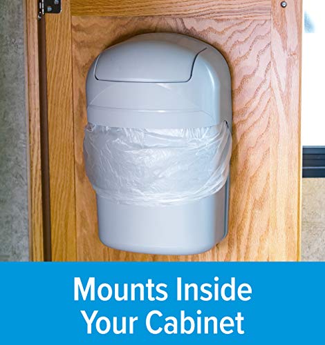 Camco Cabinet Mount Trash Can | Ideal for Tight Spaces in an RV, Boat, Apartment, Dorm Room or Tiny House | Measures 13.5" x 8.5" x 5" (43962)