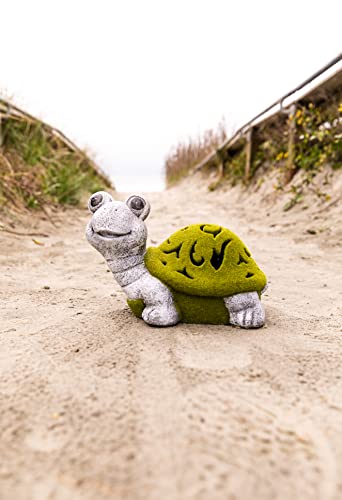 VP Home Lazy Turtle with Flocked Shell Solar Powered LED Outdoor Decor Garden Light - Great Addition for Your Garden, Solar Powered Light, Suitable for Outside Patio Lawn Gifts