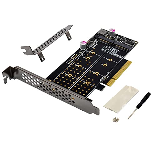 ATOZS PCI-E X8 Dual Channel M.2 NVMe Boost M.2 M Key NVMe SSD Solid State Drives Expansion Card