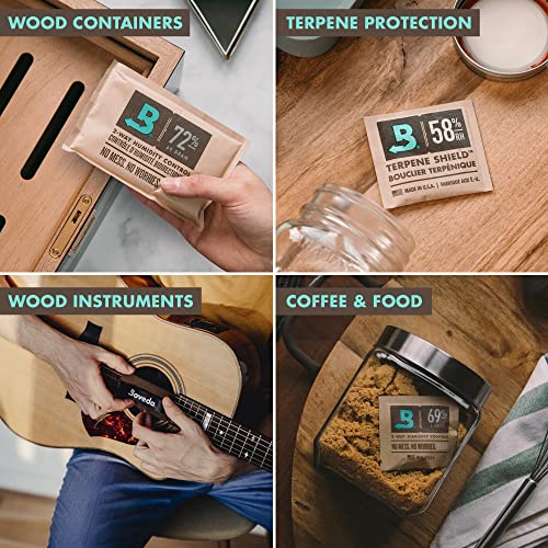 Boveda 62% Two-Way Humidity Control Packs For Storing 1 lb – Size 67 – 20 Pack – Moisture Absorbers for Storage Containers – Humidifier Packs – Hydration Packets in Resealable Bag