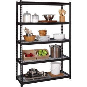 Lorell Wire Deck Shelving Storage Rack, Black