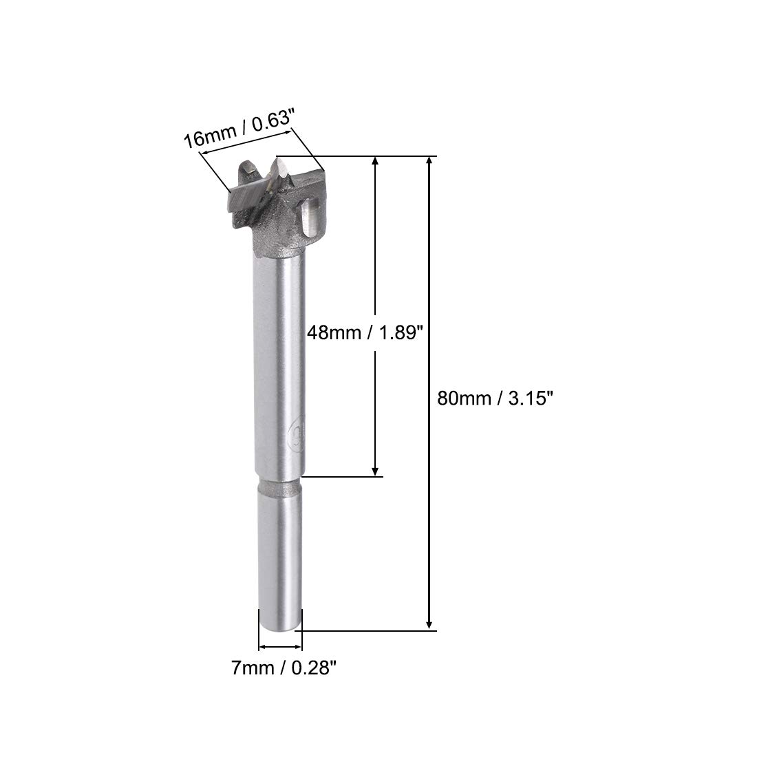 uxcell Forstner Drill Bits 16mm, Tungsten Carbide Wood Hole Saw Auger Opener Woodworking Hinge Hole Drilling Boring Bit Cutter Gray with Case