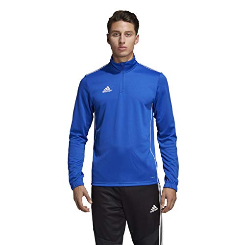 adidas Men's Core 18 Soccer Training Sweatshirt, Bold Blue/White, Large