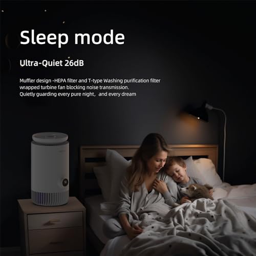 AIRAPEX 2 in 1 Air Purifier and Evaporative Humidifier Combo for Bedroom, H13 True HEPA Filter, Cool Mist-Free Air Humidifier T3-Silver Button