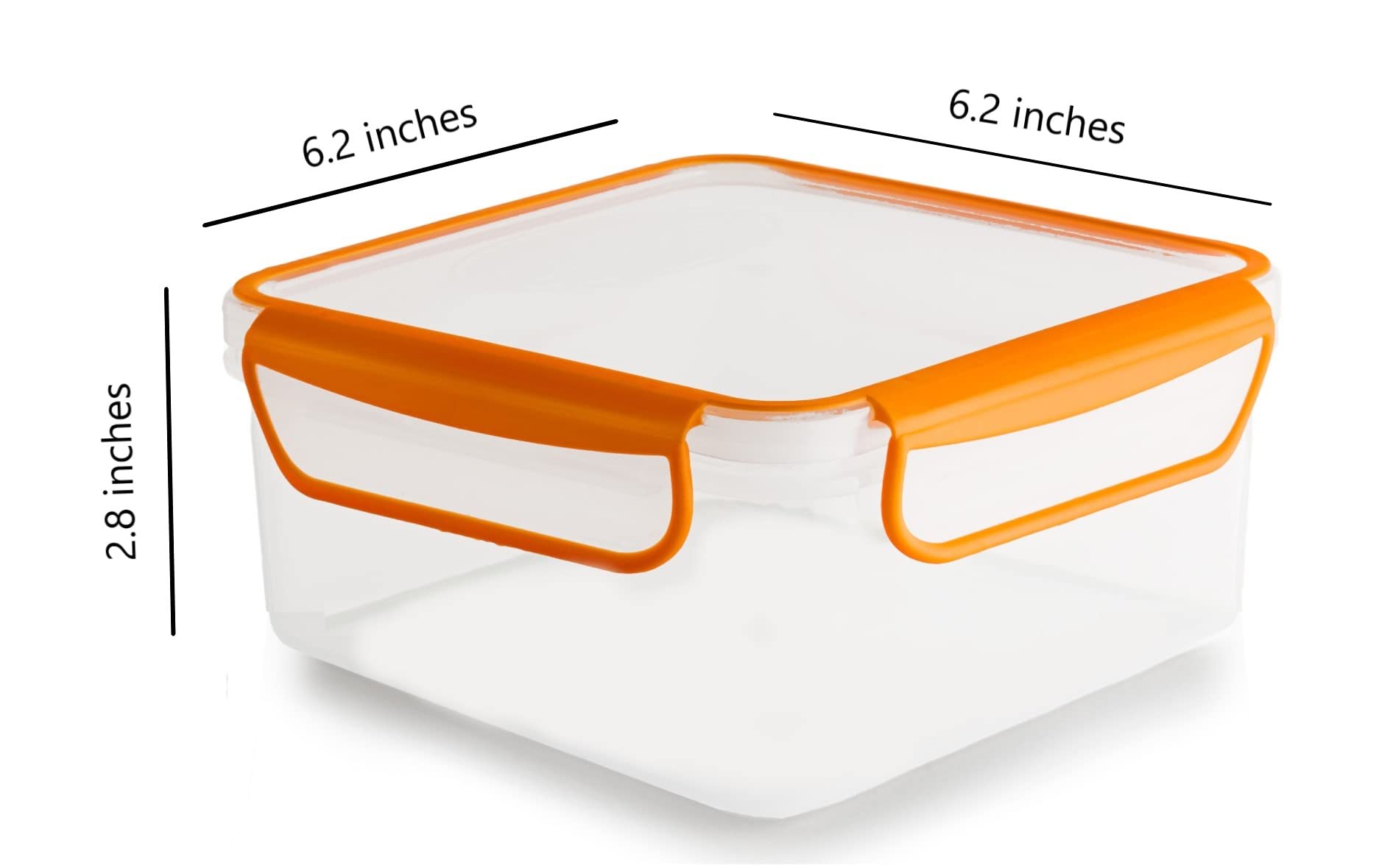 Kitchen & Cabana - 3 Pack of Large Size Sandwich Containers - Reusable, BPA Free Plastic, Snap Shut Lids with Airtight Silicone Seal. Great for Sandwiches, Snacks and Storage. (Jumbo Size - 3 Pack -