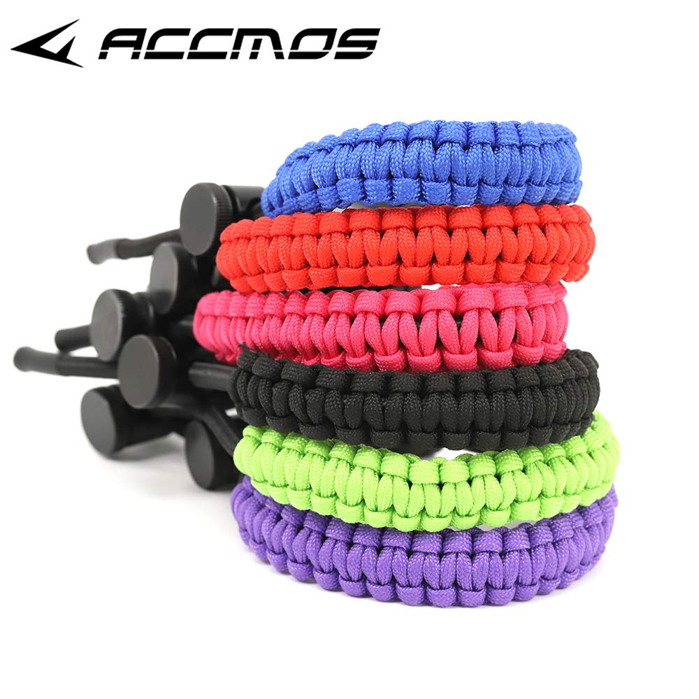 ACCMOS Compound Bow Sling Archery Wrist Sling Adjustable Multifunction Braided Parachute Cord Strap for Hunting Shooting Black