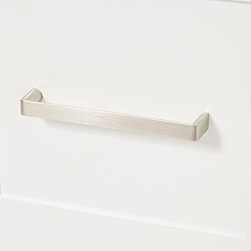 ARIEL 36" White Bathroom Vanity Base Cabinet, Right Offset Sink Configuration, 2 Soft-Closing Doors, 2 Full Extension Dovetail Drawers, 1 Enclosed Large Storage Shelf, Brushed Nickel